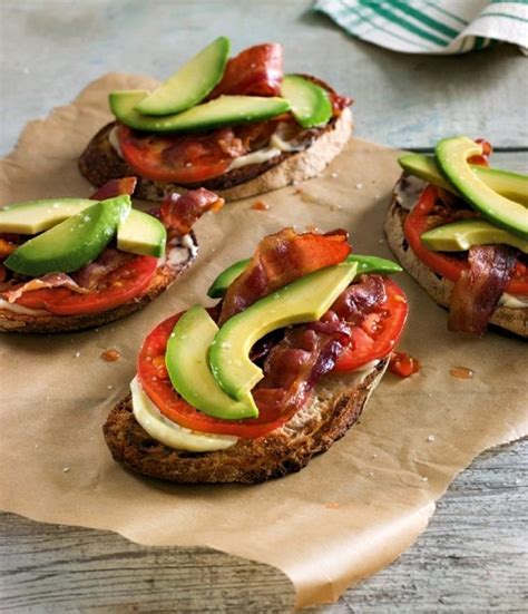 The Domestic Curator Avocado Bacon Tomato Open Faced Sandwiches