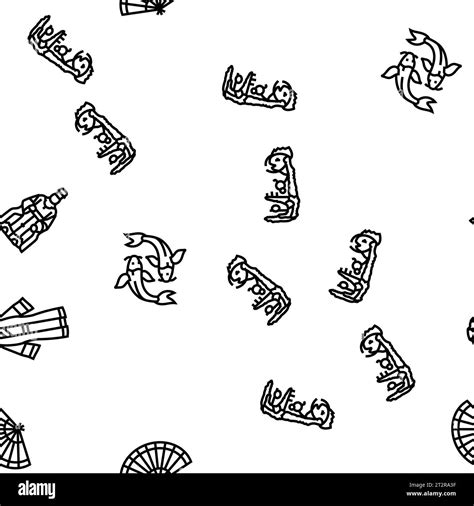 Taoism Yang Yin Ying Chinese Vector Seamless Pattern Stock Vector Image