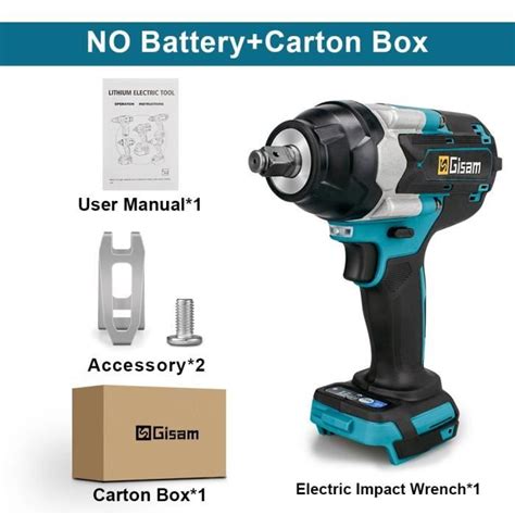 Pas de batterie Makita Clé à chocs électrique sans balais Couple de