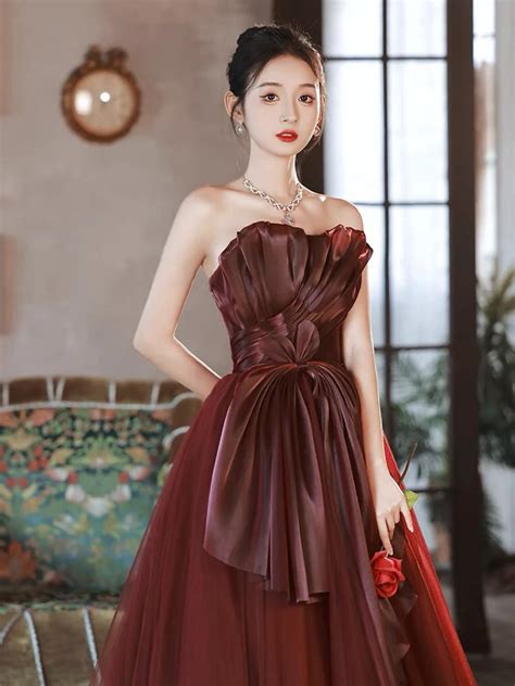 Robes De C L Brit S Sans Bretelles A Line InjTulle Pliss De Luxe L Gant