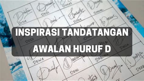 Inspirasi TANDA TANGAN Awalan Huruf D How To Design Signature YouTube