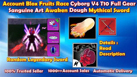 Blox Fruit Level Race Cyborg V T Full Gear Sanguine Art Full