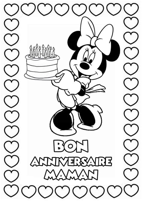 Anniversaire maman cest la fête Dessin à imprimer Gratuit