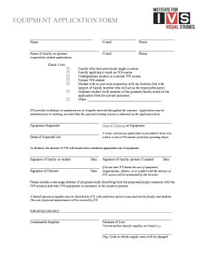 Fillable Online Jmu Equipment Use Form Jmu Fax Email Print PdfFiller