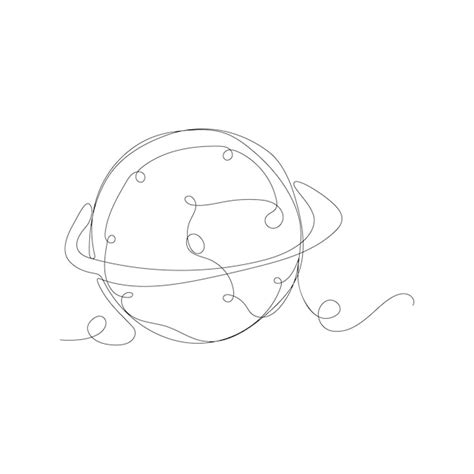 Lune D art En Ligne Continue Un Dessin Au Trait Planète Système Solaire