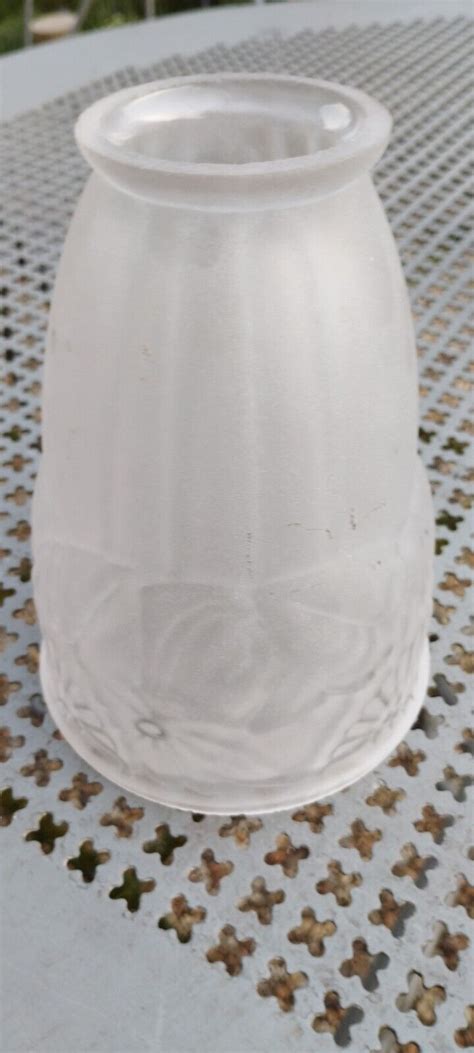 Tulipe de lustre en verre moulé dépoli Art Déco motif Fleurs eBay