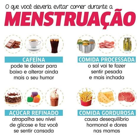 O que você deveria evitar comer durante a menstruação dicas