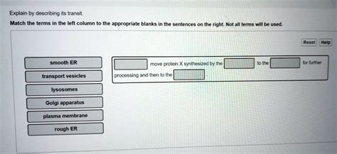 Explain By Describing Its Transit Match The Terms In The Left Column To