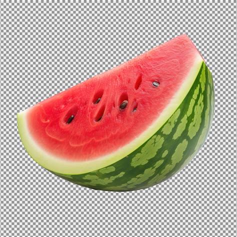 Premium Psd Sliced Of Watermelon Isolated On White Background