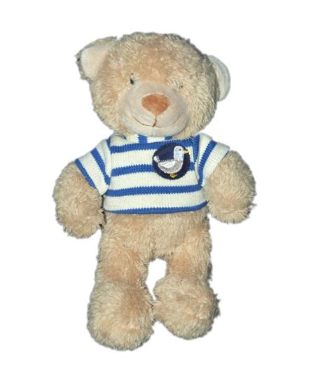 POMMETTE Doudou Ours Beige Pull Marin Canard Mouette 22 Cm Chez Vous