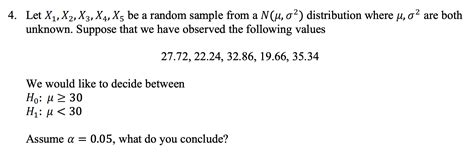 solved let x1 x2 x3 x4 x5 ﻿be a random sample from a n μ σ2
