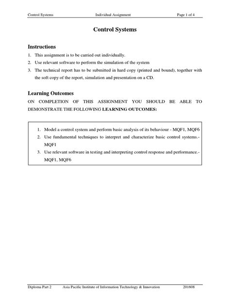 control systems instructions pdf mathematical model system