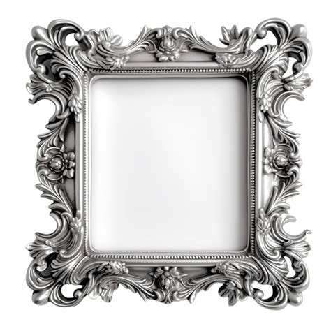 Plata Marco Florido Realista Clipart Ai Generado Png