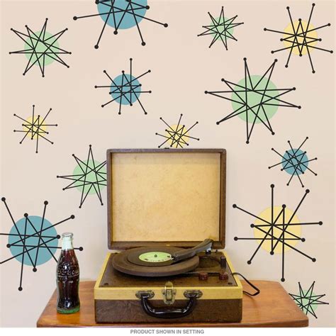 Atomic Starburst And Accents 50s Style Decals Medium Set Of 50 Plus