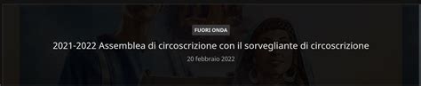 Assemblea Di Circoscrizione 2022 Esercitate Fede Telegraph