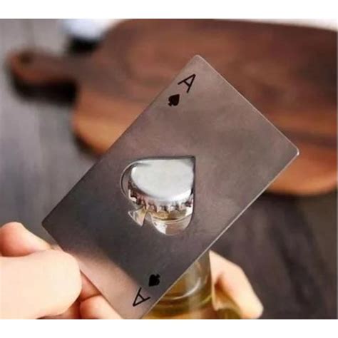 Abridor De Garrafa Formato Carta De Baralho Aço Inox Shopee Brasil