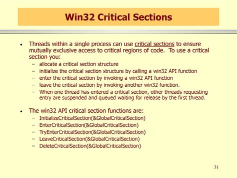threads and thread synchronization for win32 and mfc ppt download