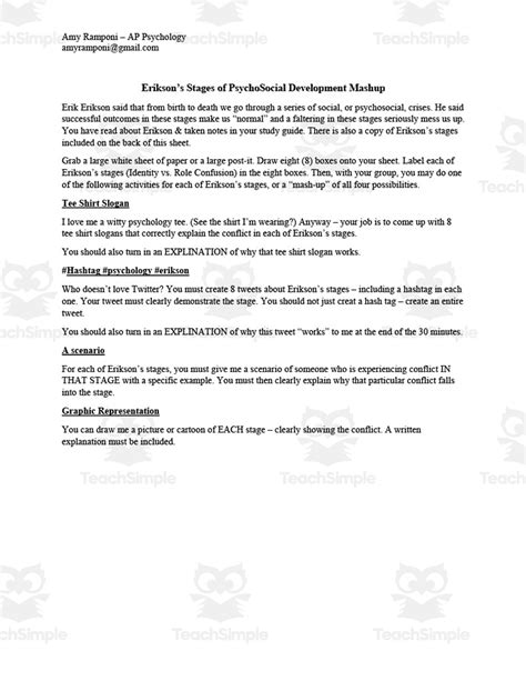 Eriksons Stages Of Psychosocial Development Mashup By Teach Simple