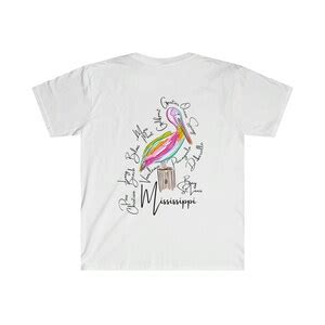 Camiseta Unisex Softstyle Mississppi Gulf Coast Gear Pelican