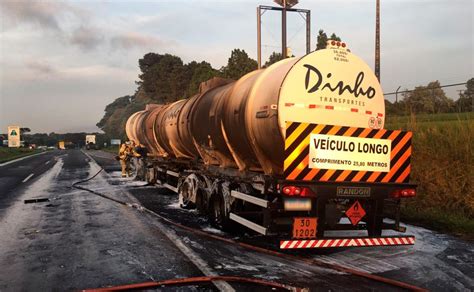 Inc Ndio Em Caminh O Tanque Bloqueia Br No Orleans
