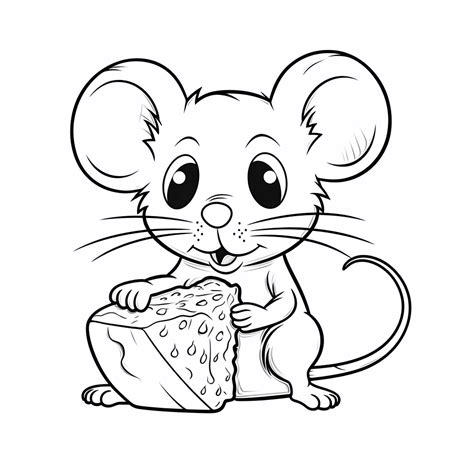 Maus und Käse Ausmalbild kostenlos herunterladen