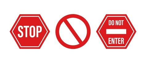 Señal de stop roja conjunto de señales de stop vector icono ilustración