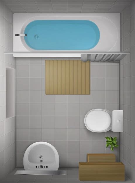 Interior del cuarto de baño vista superior Vector Gratis