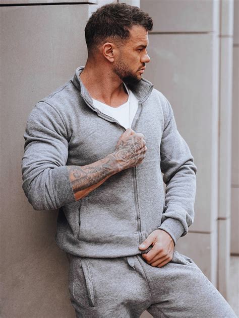 Bluza męska rozpinana bez kaptura antracytowa DSTREET