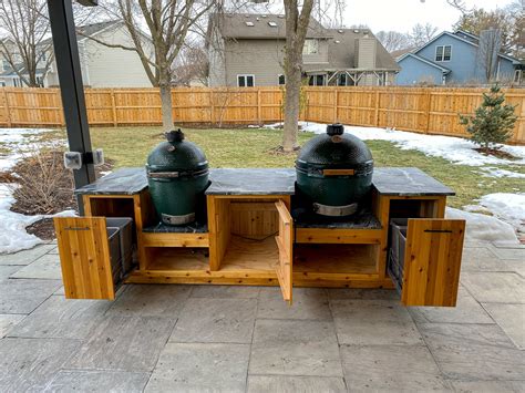 DIY Outdoor Kitchen Plans For Two Large Kamados Seared And Smoked