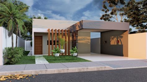 Projeto de Casa Térrea Uma Suíte e Um Quarto Para Terreno 10 x 20