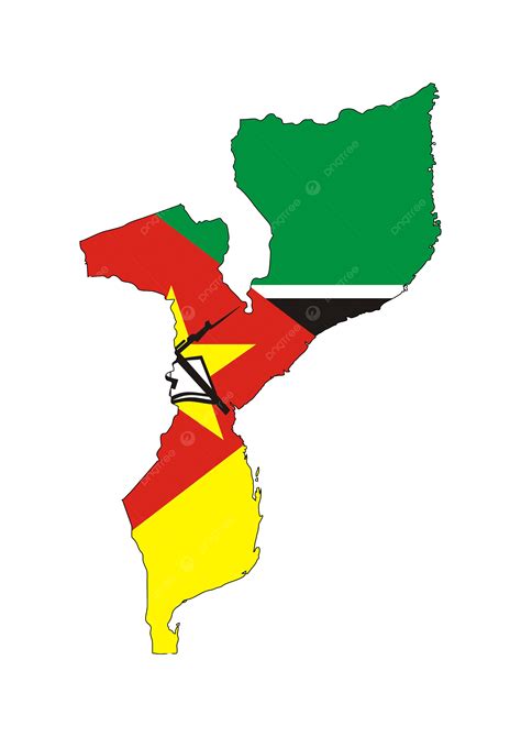 Mozambique Flag Map Country Republic Symbol Silhouette Png