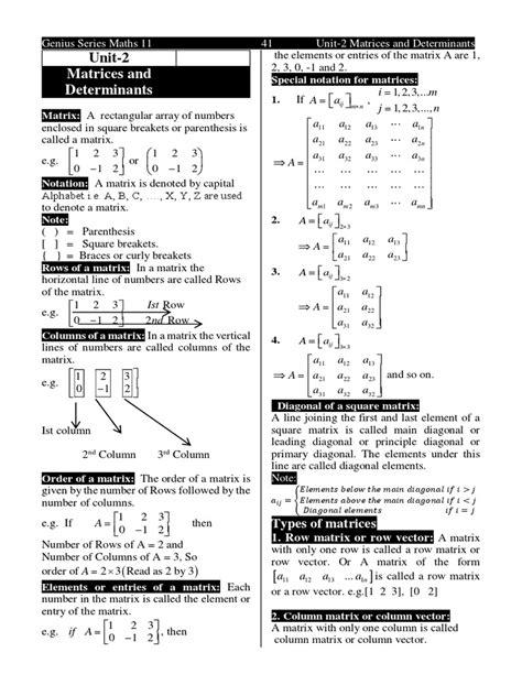 matrices and determinants unit 2 pdf matrix mathematics determinant