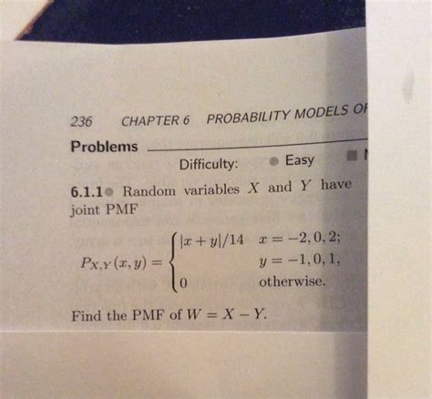 6 1 1 random variables x and y have joint pmf