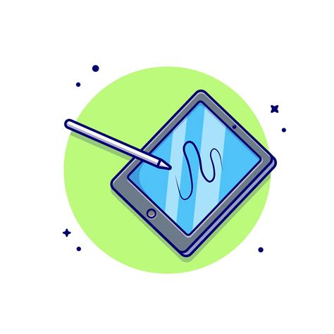 ilustración de icono de vector de dibujos animados de lápiz de tableta
