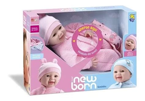 Boneca New Born Soninho Menina Olho Móvel Abre E Fecha Frete grátis