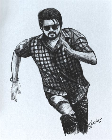 Leo Thalapathy Vijay Pencil Sketch 2023 Master X Leo Vijay Anna