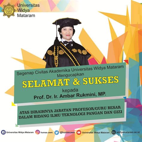 Ucapan Selamat Atas Diraihnya Gelar Profesor Guru Besar