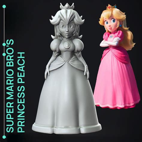 Princess Peach Figure Super Mario Bros Stl File For D Printing Stl