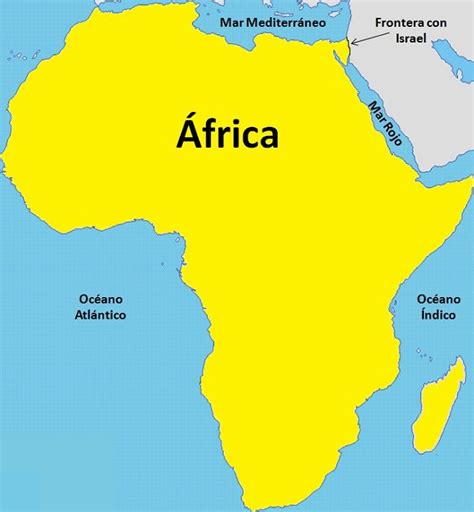 Mapa con los límites de África Africa mapa África Continentes