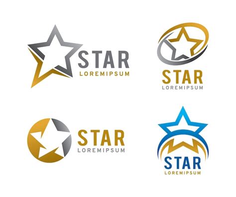 Símbolo do logotipo da estrela ou modelo de ícone Vetor Premium