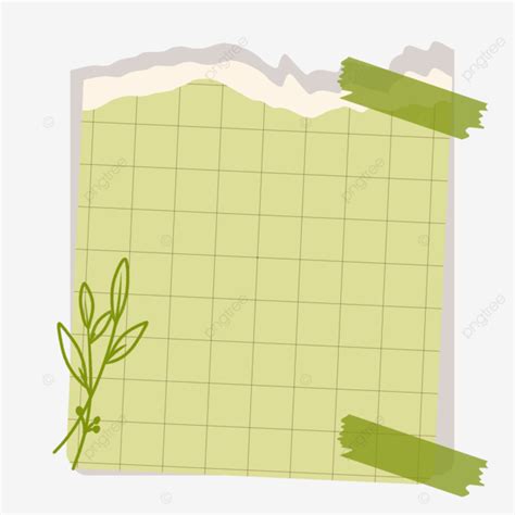 Linda Nota Estética Papel Adhesivo Verde PNG dibujos Nota Del Diario