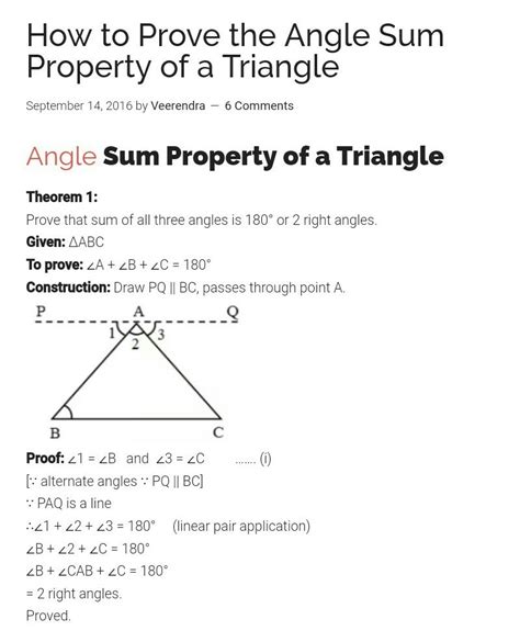 prove angle sum property of a triangle