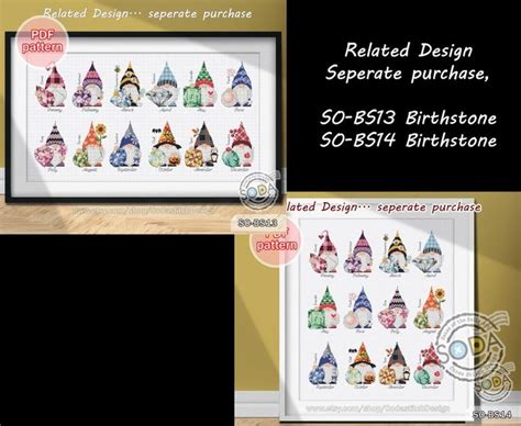 Cross Stitch Pattern Pdf 12 Month Gnome Fairy Sprite Garden Modern Pdf