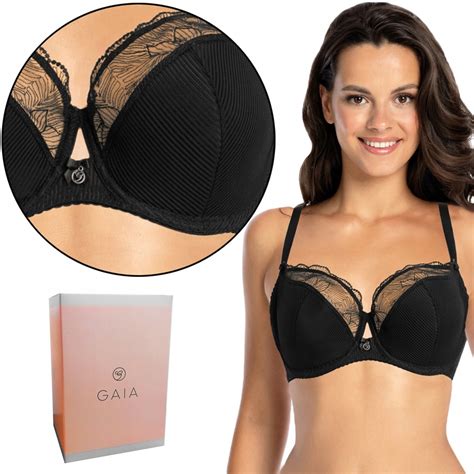 Biustonosz Semi Soft Gaia 1059 Ursula Czarny 90D GAIA Moda Sklep