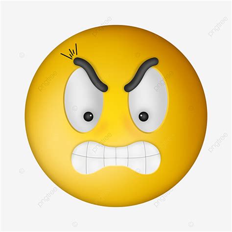 3d Expressão De Raiva Emoji Cerrar Os Dentes PNG Emoji Emoticon