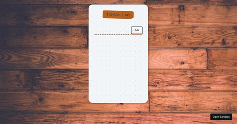To Do List Codesandbox