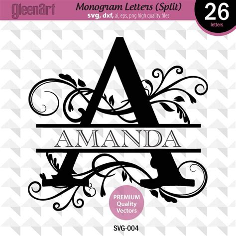 Split Monogram Svg Monogram Svg Split Letter Svg Split Etsy