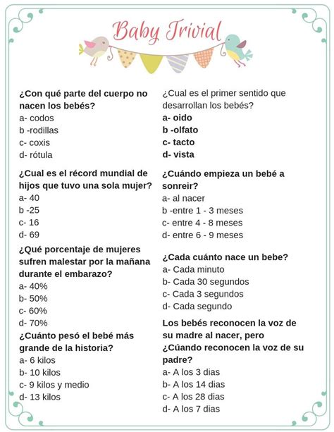 Juegos Para Baby Shower Gratis Imprimibles Con Respuestas Pin De
