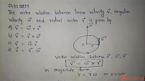 [marathi] the vector relation between linear velocity vec v angular ve