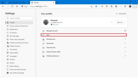 Microsoft Edge Sync